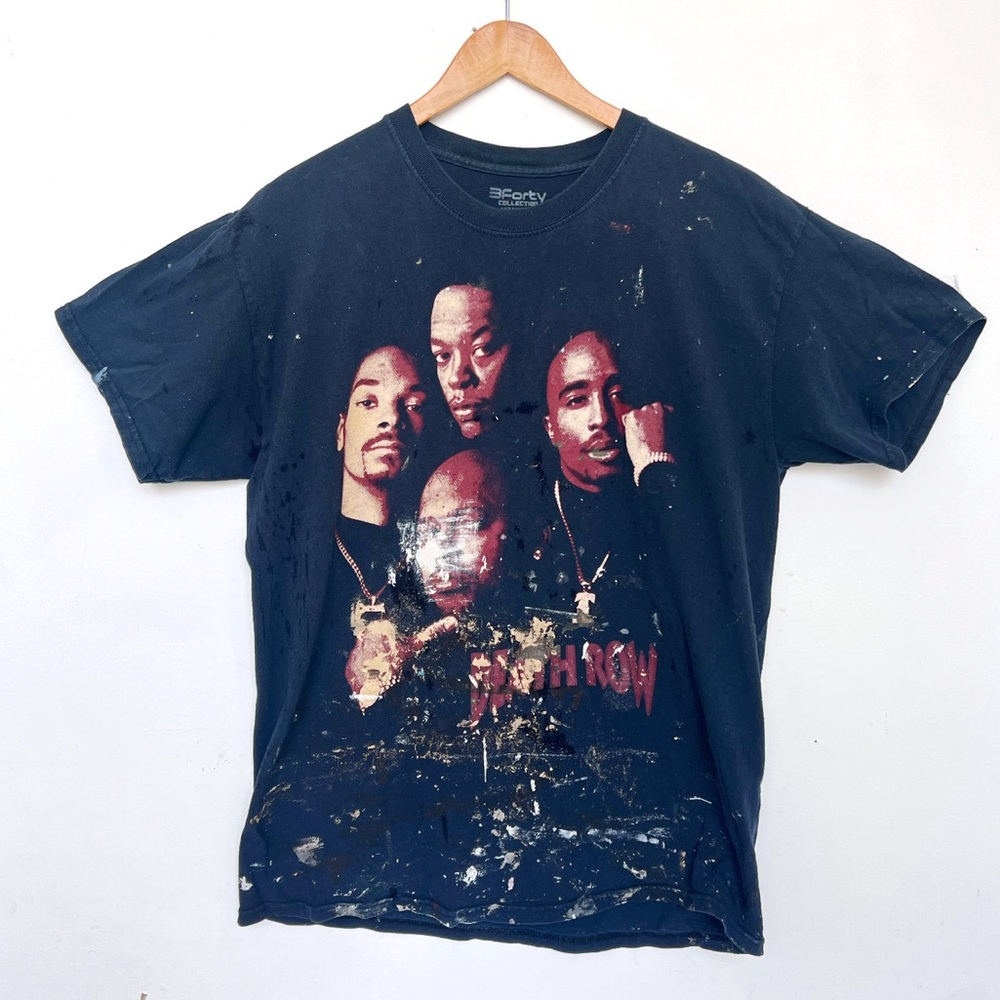 Paint Spattered Vintage Death Row Record Mens Large T… - Gem